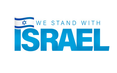 I stand with israel men and women from flag Vector Image