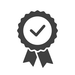 Certified or approved ribbon with checkmark Vector Image