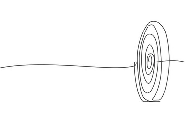 Single continuous line drawing archery target Vector Image