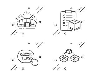 Arena stadium checklist and undo icons set Vector Image