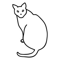 Stroke cartoon cute cat Royalty Free Vector Image