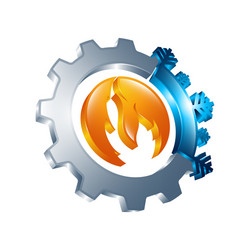 Hot and cold round sign temperature balance icon Vector Image