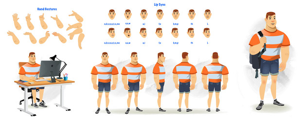 A male principal manager model sheet principal c Vector Image