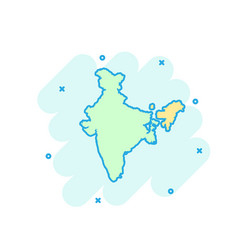 Cartoon india map icon in comic style Royalty Free Vector