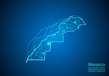 Morocco map - high detailed black Royalty Free Vector Image