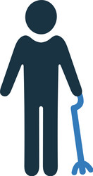 Old man icon deep blue Royalty Free Vector Image