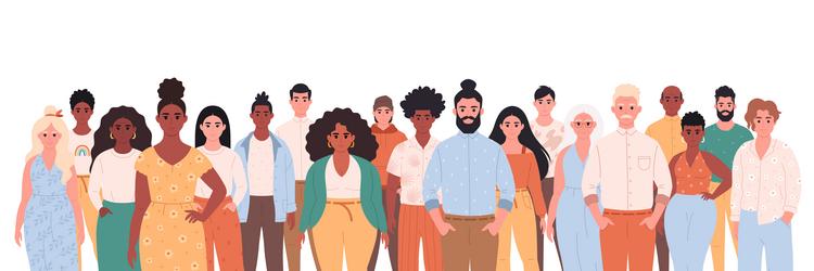 Group of young people of different races Vector Image