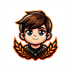 Cartoon young boy logo design Royalty Free Vector Image