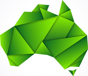 Australia map folded paper origami Royalty Free Vector Image