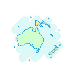 Cartoon colored australia map icon in comic style Vector Image