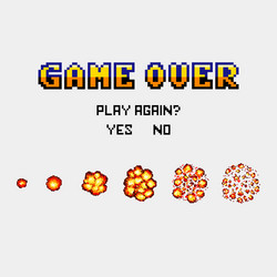 Game over icon for design interface message Vector Image