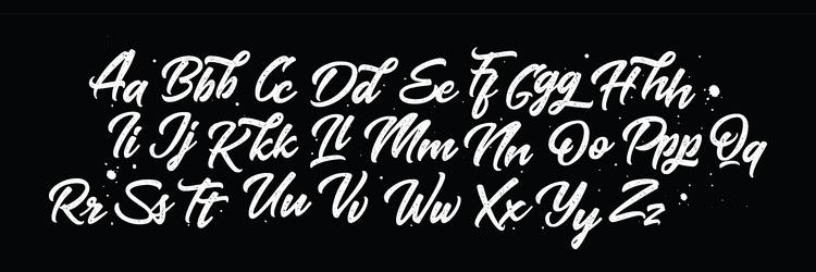 Handwritten script alphabet Royalty Free Vector Image