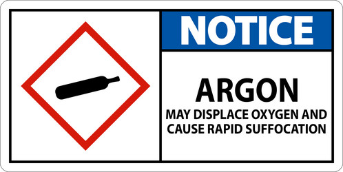 Warning argon ghs sign on white background Vector Image