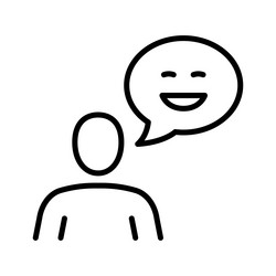 Person with happy face speech bubble Royalty Free Vector