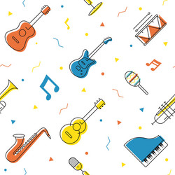 Musical instruments pattern Royalty Free Vector Image