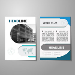 Blue geometry brochure design template Royalty Free Vector