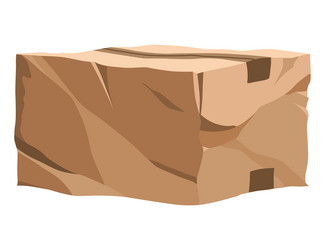 Damaged wet cardboard box wrinkled parcel soaked Vector Image