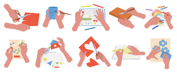 Kids creative lab children craft art workshop Vector Image