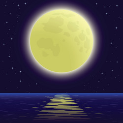 Full moon shines on a pine forest Royalty Free Vector Image