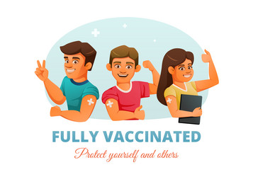 Vaccination cartoon poster Royalty Free Vector Image