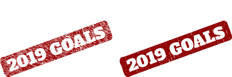 2019 goals red rough rectangular watermarks Vector Image