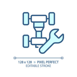 2d customizable thin linear blue car engine Vector Image