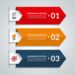 3 step arrow down banners cute colored Royalty Free Vector