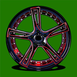 Car racing wheels art Royalty Free Vector Image