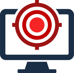Desktop computer with target and iccons Royalty Free Vector