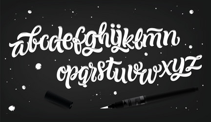 Handwritten script alphabet Royalty Free Vector Image