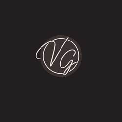Initials vg wedding monogram logo with leaves Vector Image