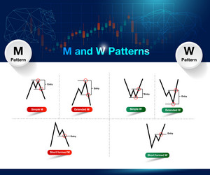 Price patterns indicator for analysis bull bear Vector Image