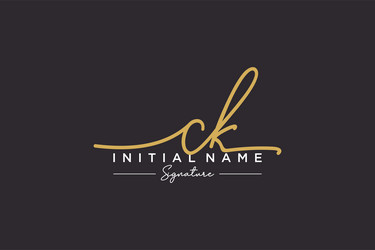Initial ck signature logo template hand drawn Vector Image