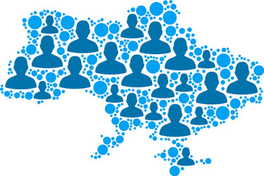 Ukraine map with crimea population demographics Vector Image