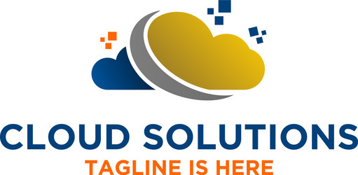 Cloud solutions logo Royalty Free Vector Image
