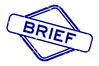 Grunge blue brief word oval rubber seal stamp Vector Image