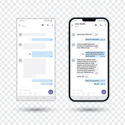 Messenger ui template social communication app Vector Image