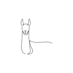 One continuous line drawing elegant llama Vector Image