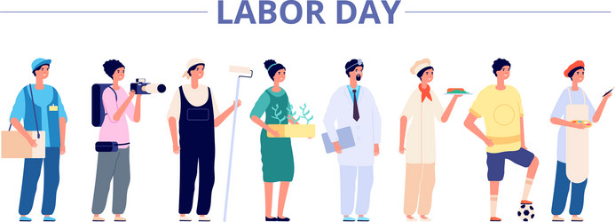 Professional workers labor day cartoons Royalty Free Vector