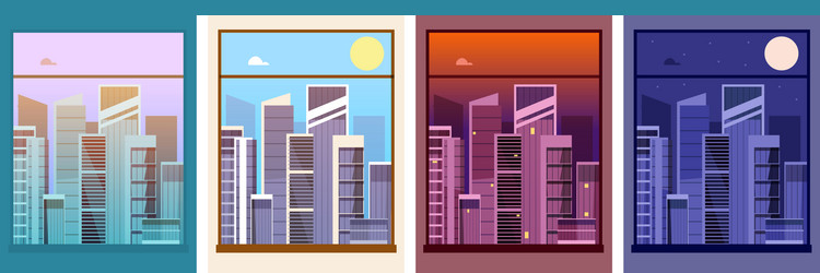 Different window views Royalty Free Vector Image