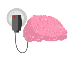 Charge brain charger for cerebrum marrow Vector Image