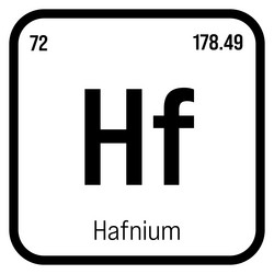 Hafnium hf periodic table element Royalty Free Vector Image