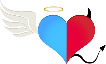 Angel-devil heart Royalty Free Vector Image - VectorStock