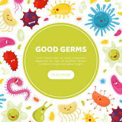 Funny germs banner design with good and bad Vector Image