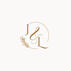 Letter jl wedding monogram logo design Royalty Free Vector