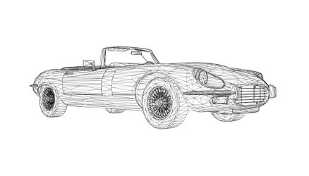 Luxury convertible car coloring pages for adults Vector Image