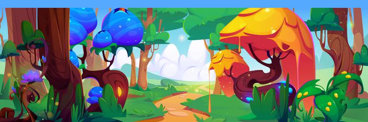 Magic forest landscape fantasy tree with hole Vector Image