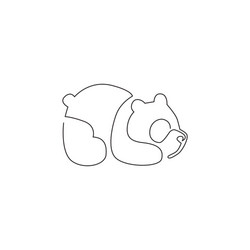 One single line drawing adorable red panda Vector Image