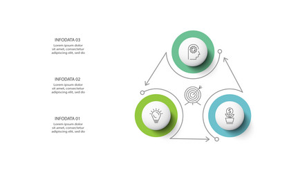 Creative concept for infographic with 3 steps Vector Image