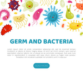 Funny germs banner design with good and bad Vector Image